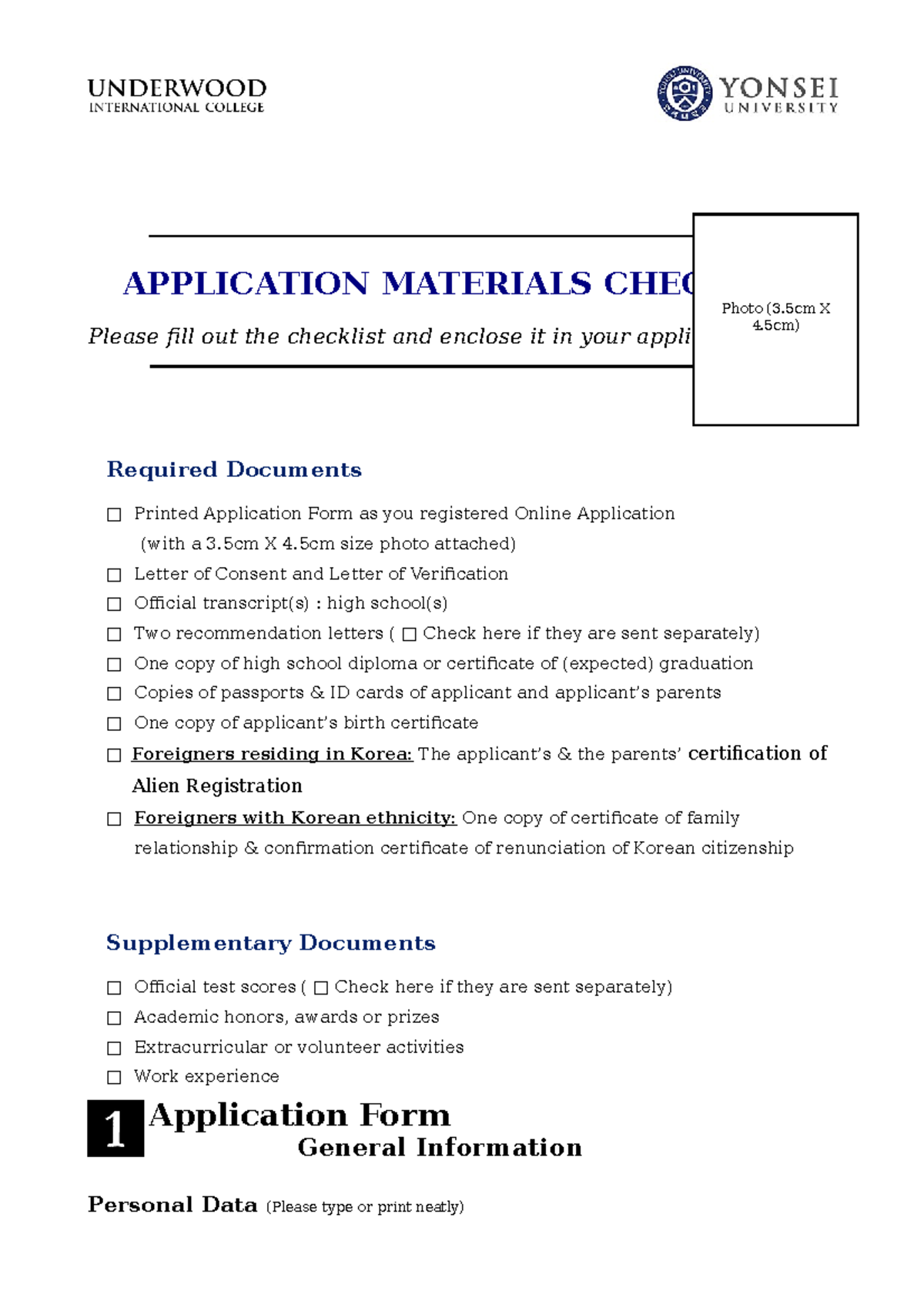 UIC Application Form 2022 - APPLICATION MATERIALS CHECKLIST Please fill ...