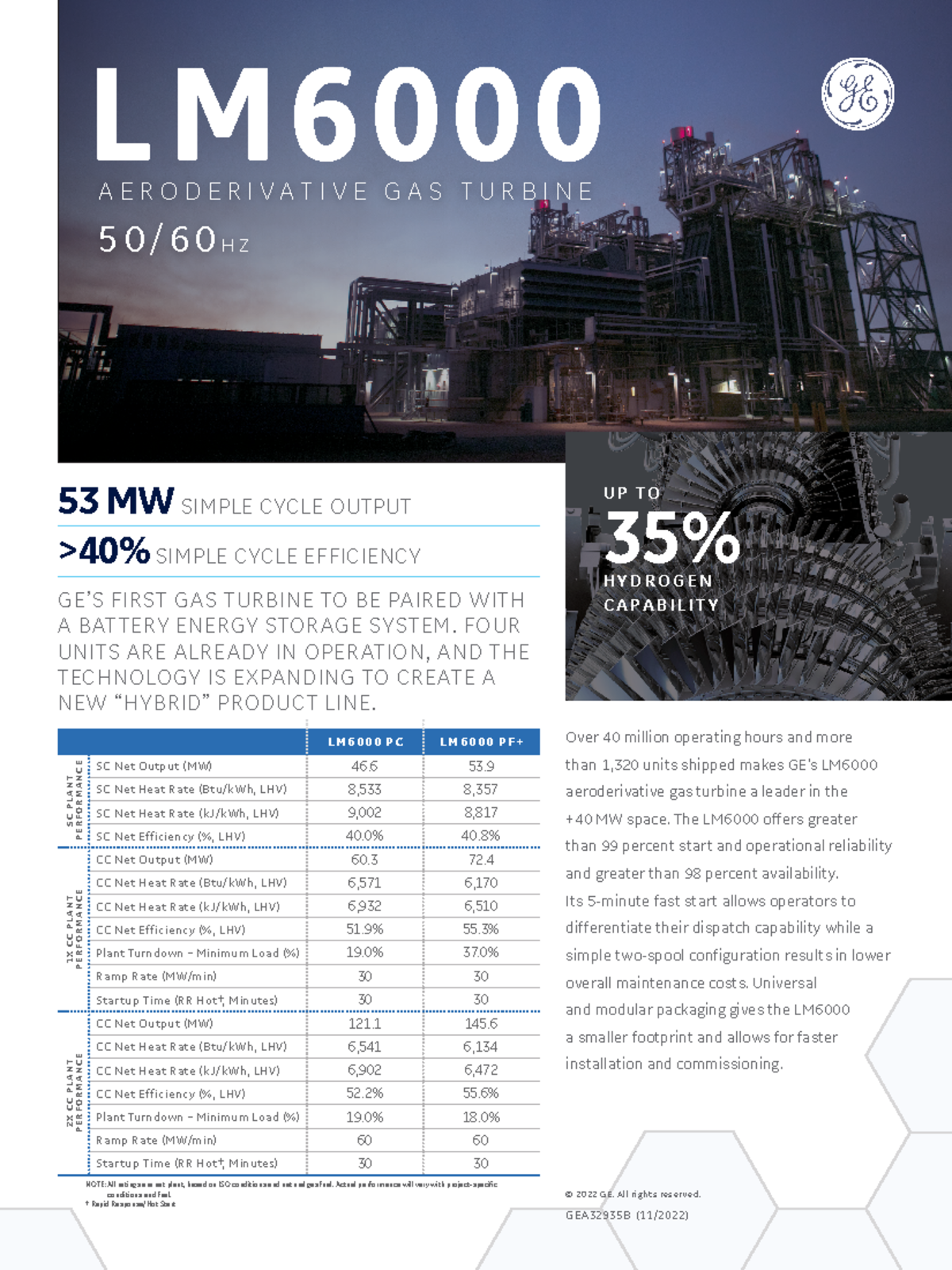 Lm6000 fact sheet product specifications - Over 40 million operating ...