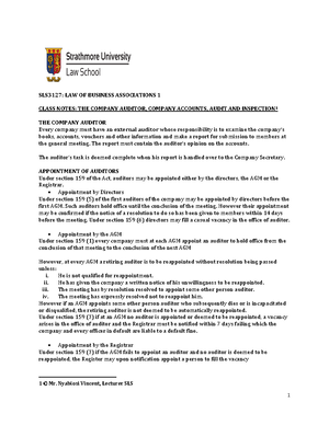 Chapter 3 - Memarts of a Company - SLS3127: LAW OF BUSINESS ...