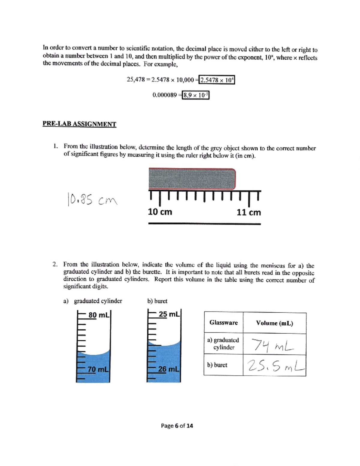 Measurements Experiment - Chem 060 - Studocu