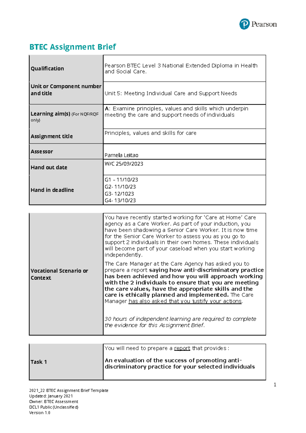 Unit-5-LAA assignment 1 - 1 2021 _2 2 BTEC Assignment Brief Template ...