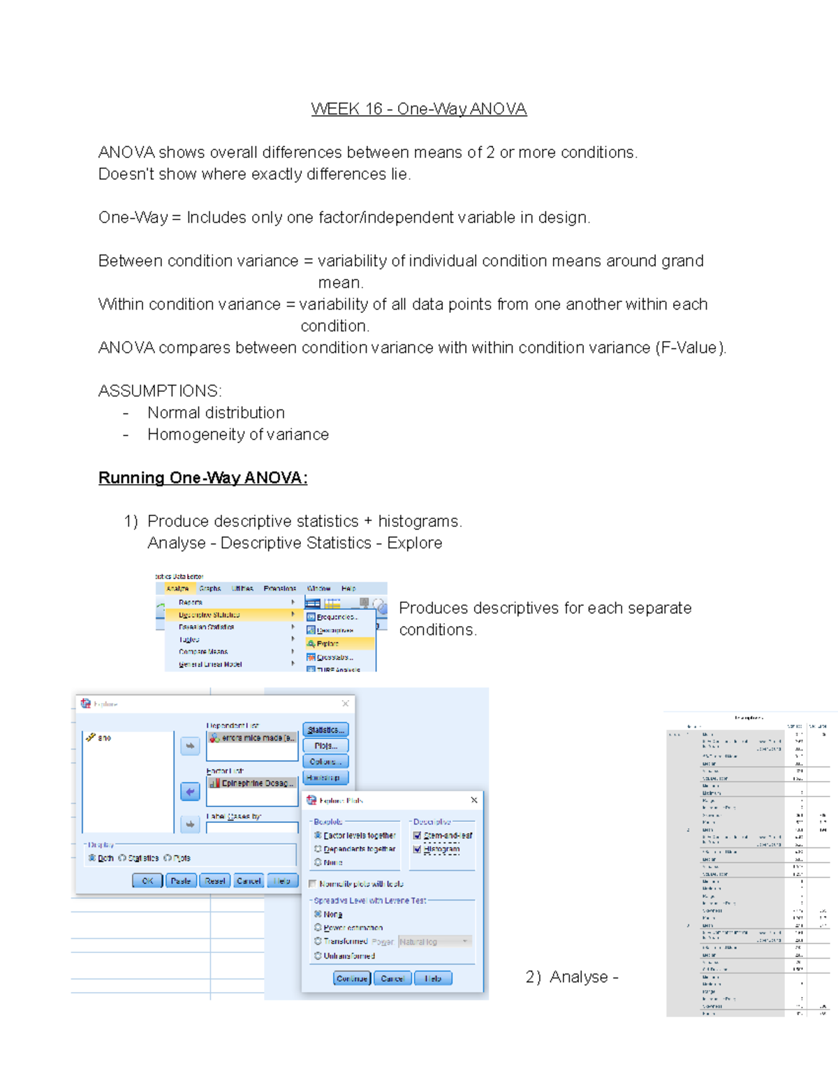 WEEK 16 - One-Way Anova - Computing step-by-step guide - WEEK 16 - One ...