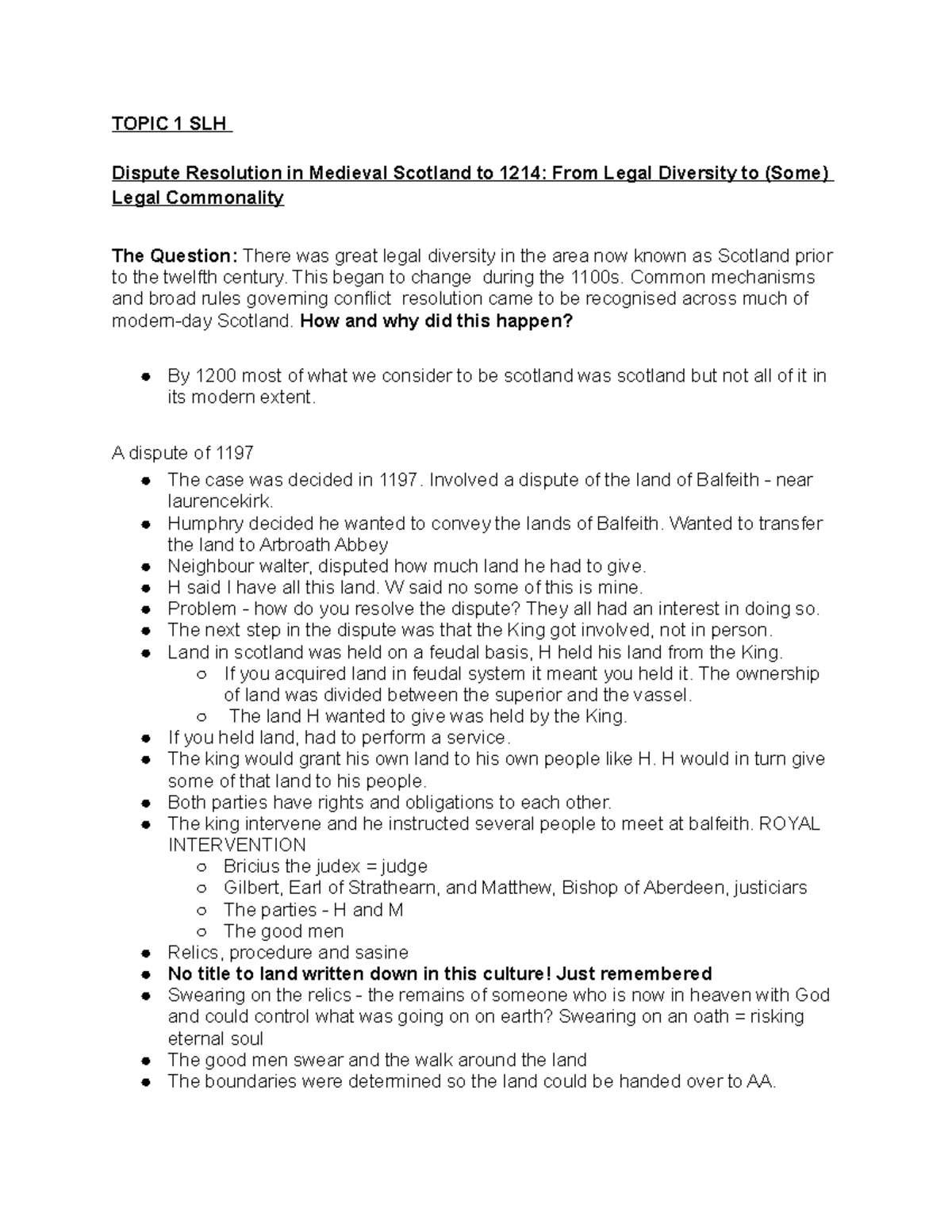 Legal Commonality - TOPIC 1 SLH Dispute Resolution in Medieval Scotland ...