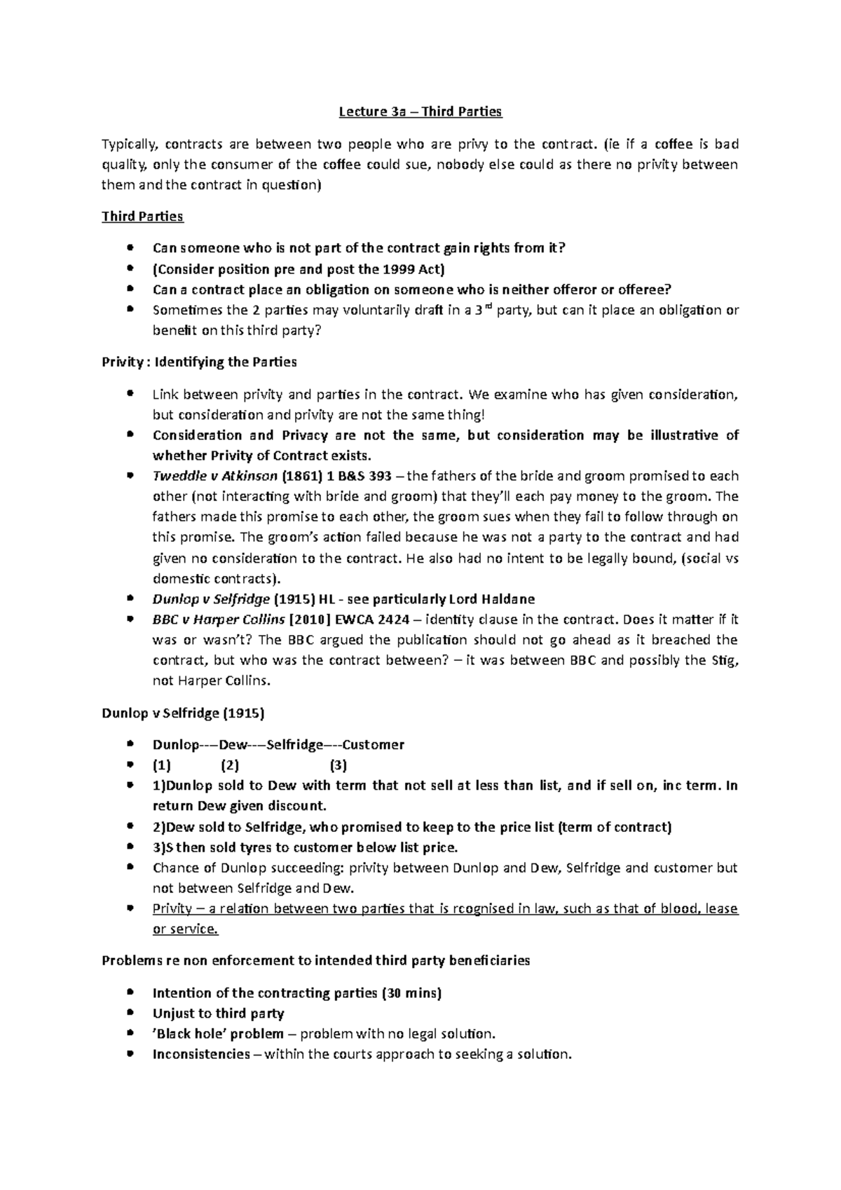 Lecture 3a - Third Parties - Lecture 3a – Third Parties Typically ...