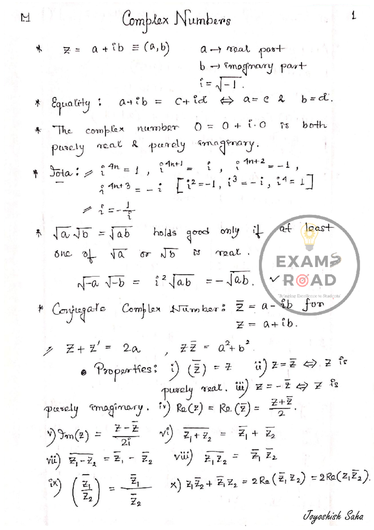 M Complex Numbers - Mathematics-I - Studocu