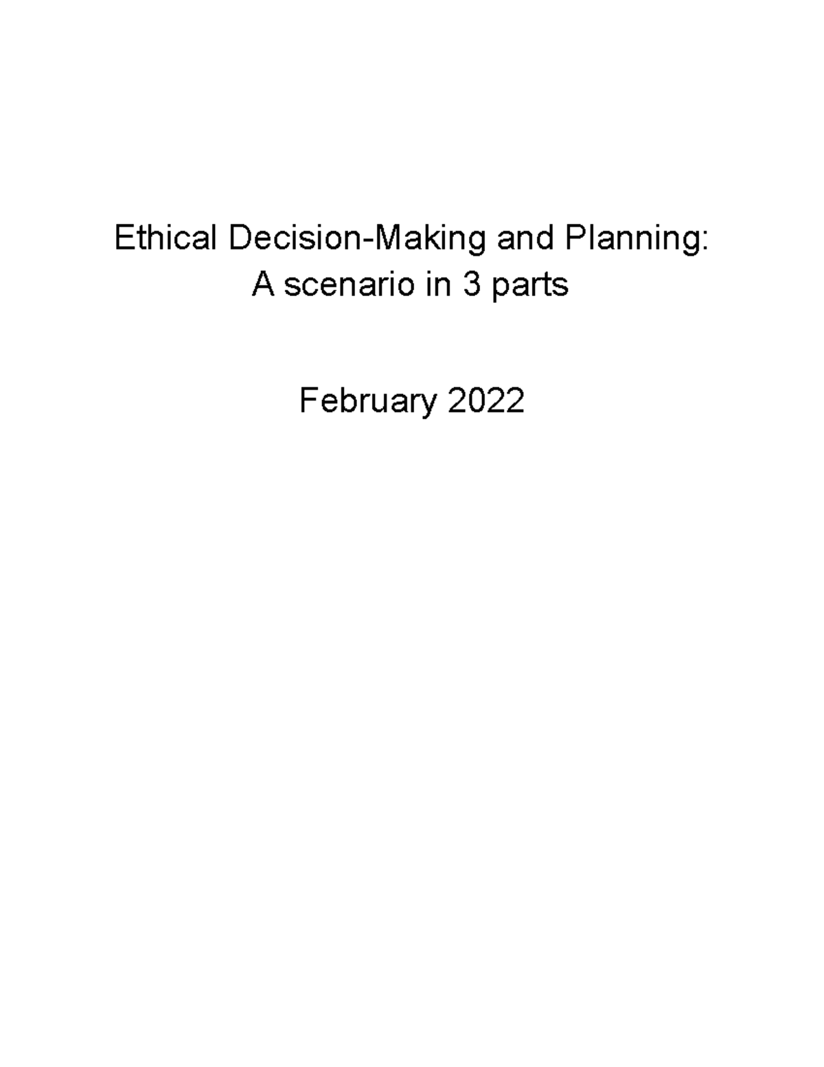 Ethical Decision Making - Ethical Decision-Making and Planning: A ...
