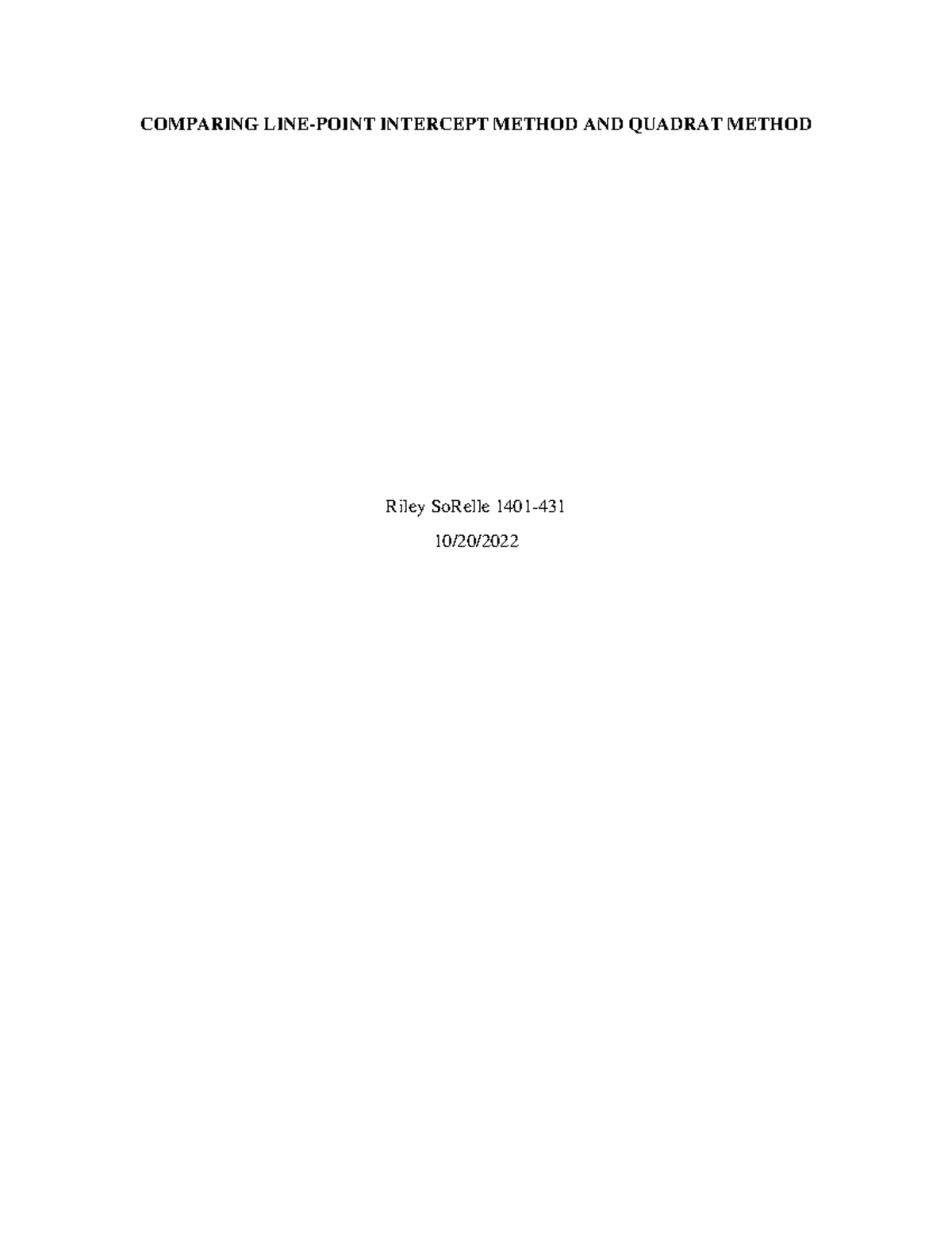 Lab 6 report - Austin, Hamilton / Dr. Smith-Eagle - COMPARING LINE ...