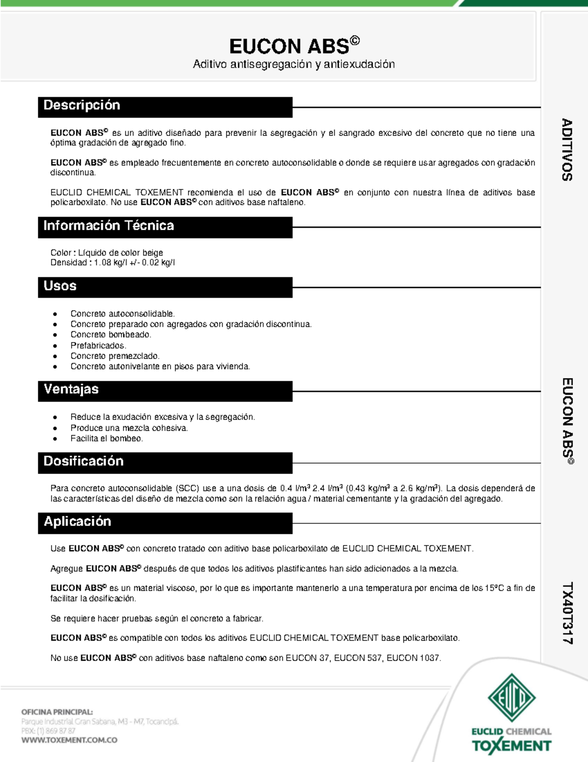 FT eucon-abs - ficha tecnica - EUCON ABS © Aditivo antisegregación y ...