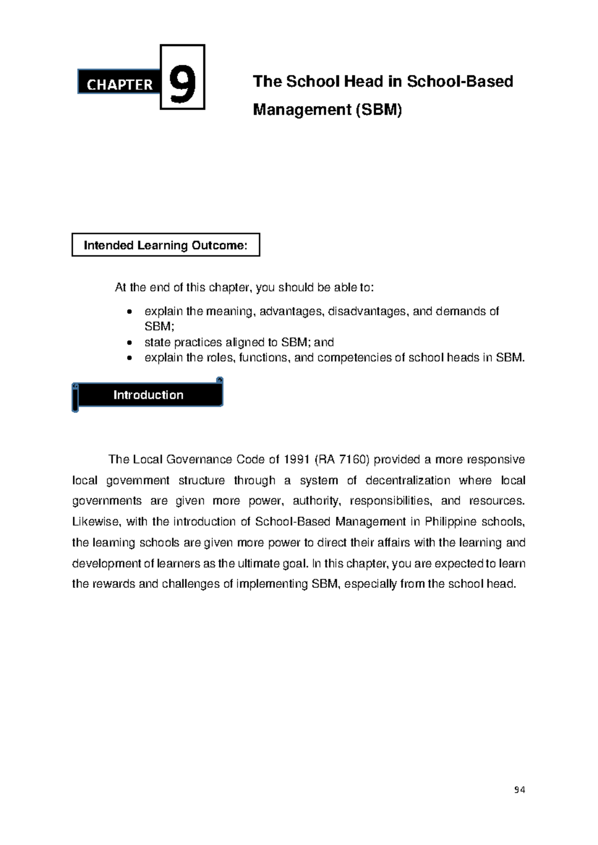 Chapter 9 The School Head in School based Management - The School Head ...