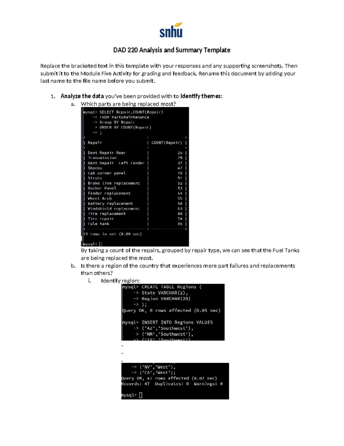 5-2 Analysis and Summary - Then submit it to the Module Five Activity ...