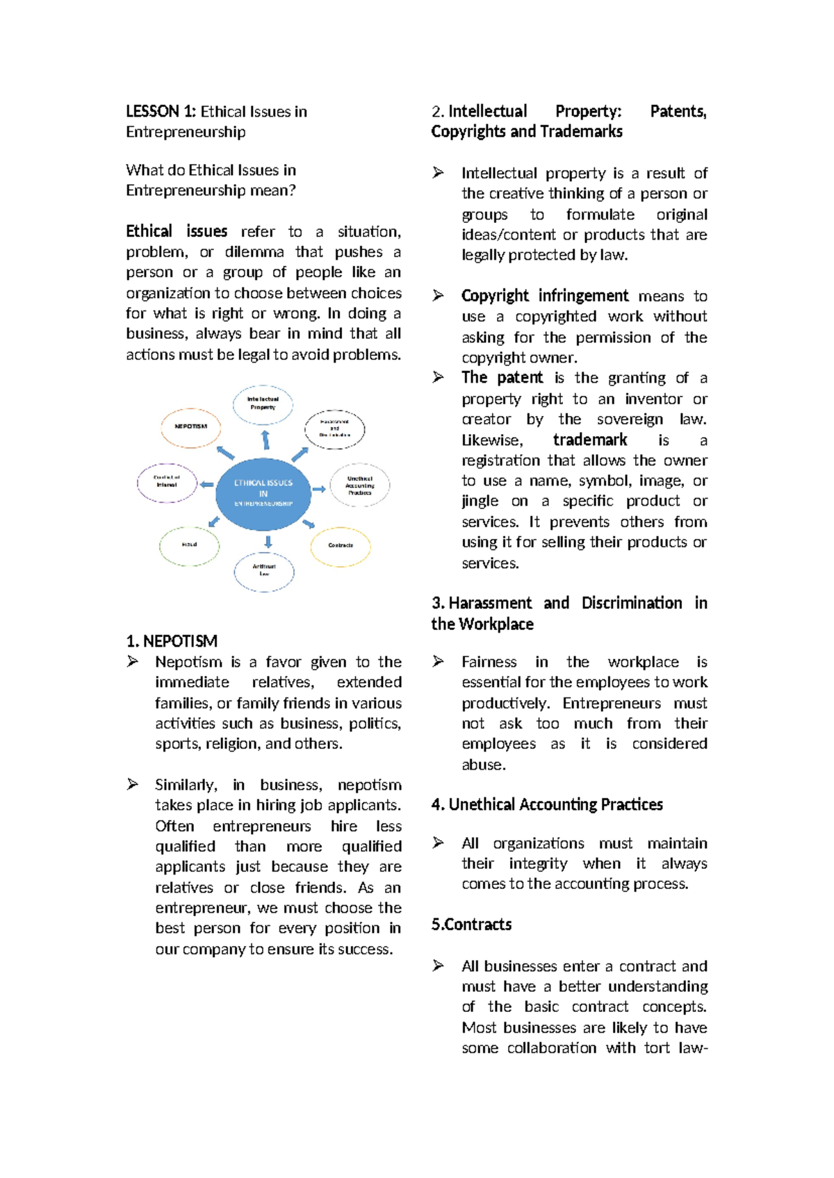 Ethics - LESSON 1: Ethical Issues in Entrepreneurship What do Ethical ...