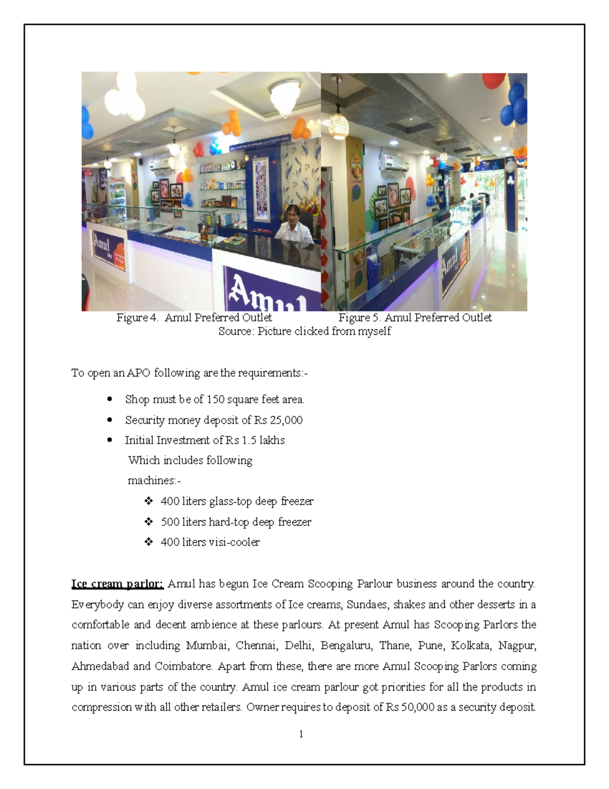 Marketing management report two - Figure 4. Amul Preferred Outlet ...