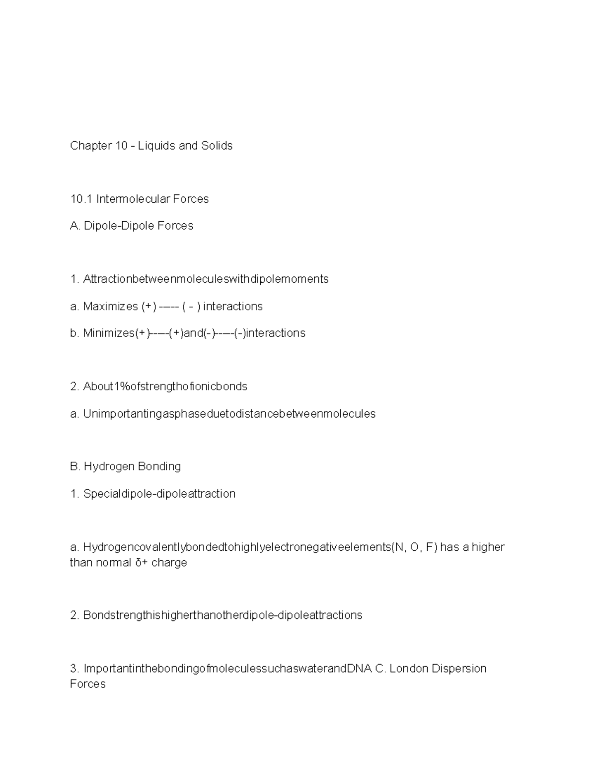 Chem 12 - notes - Chapter 10 - Liquids and Solids 10 Intermolecular ...