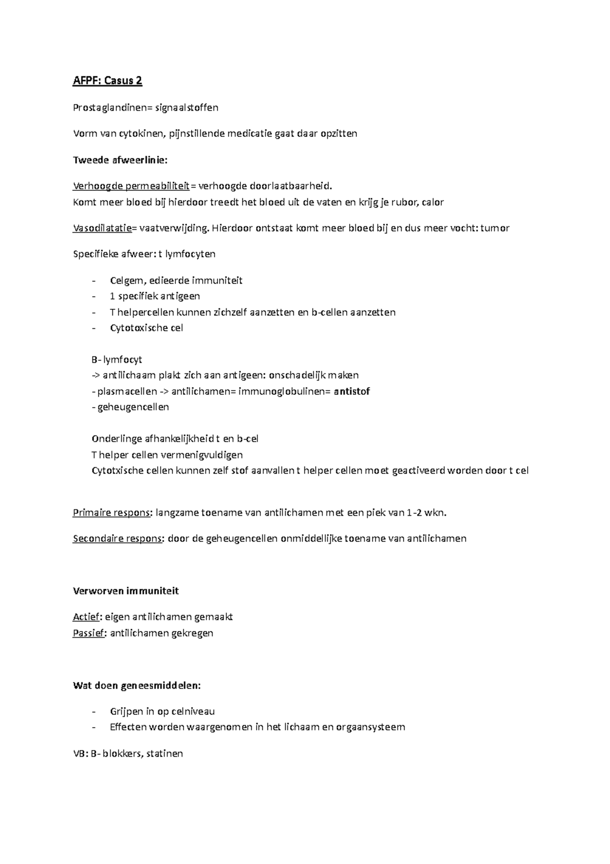 Afpf Casus 2 Afpf Casus 2 Prostaglandinen Signaalstoffen Vorm Van