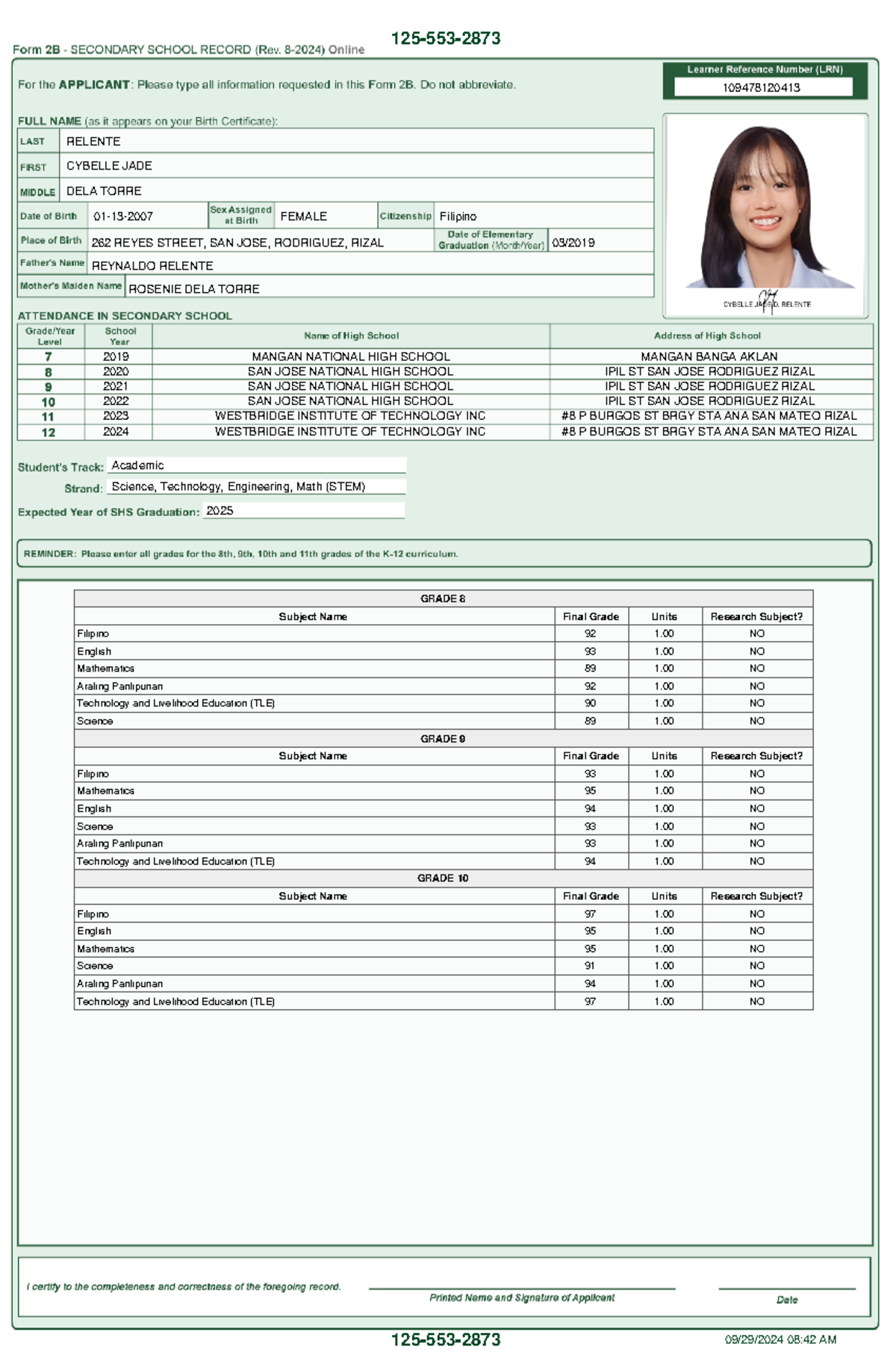 Upcat 2025 FORM2B 1255532873 - 125-553- 125-553-2873 09/29/2024 08:42 ...