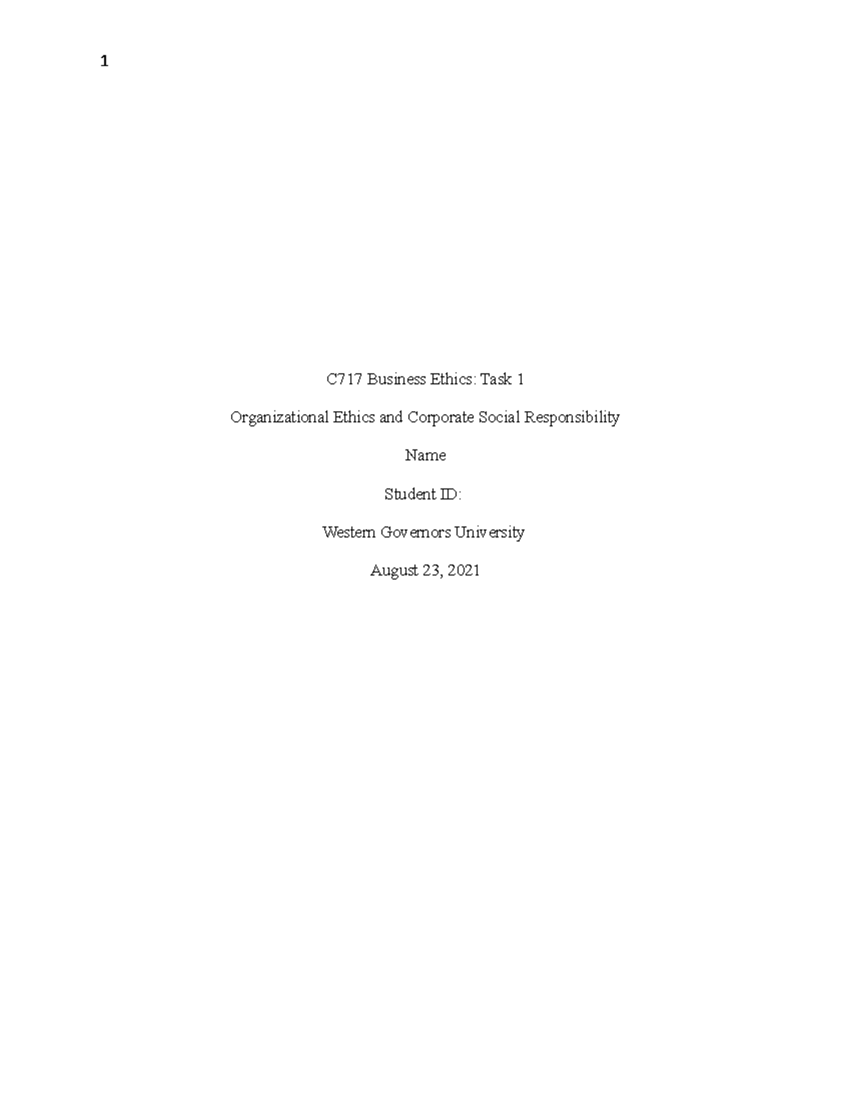 Task 1 for Stu Docu - C717 Task 1 - C717 - WGU - Studocu