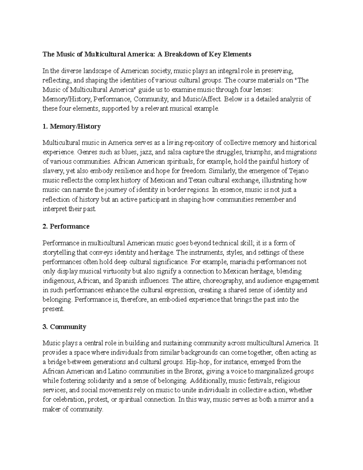 The Music of Multicultural America A Breakdown of Key Elements - The ...