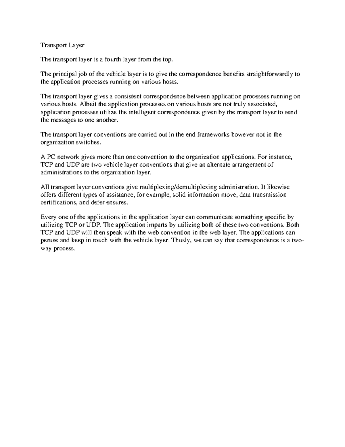 Top Transport Layer In Computer Networking Transport Layer The Transport Layer Is A Fourth