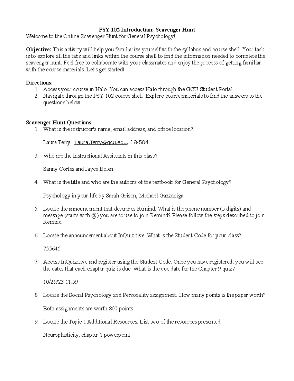 PSY102Intro Scavenger Hunt (2) (complete) - PSY 102 Introduction ...