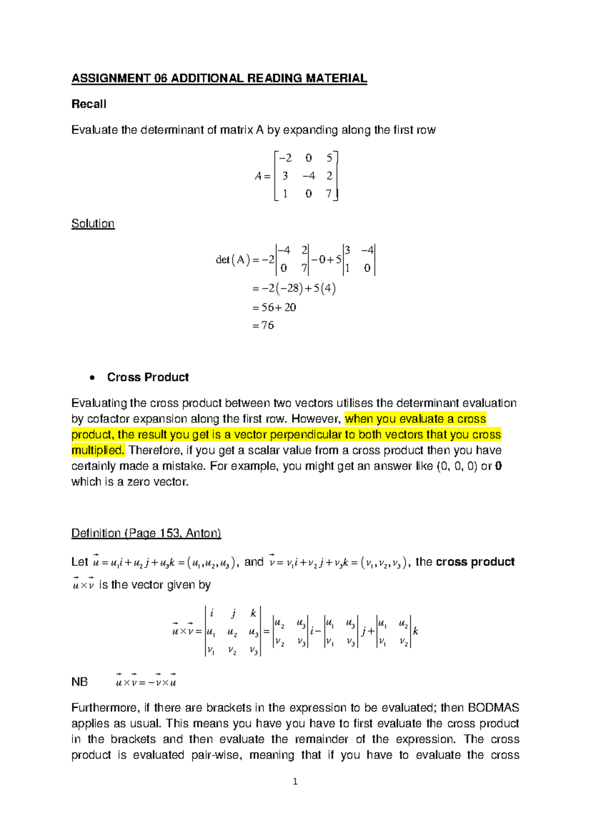 Additional Reading Material - ASSIGNMENT 06 ADDITIONAL READING MATERIAL ...