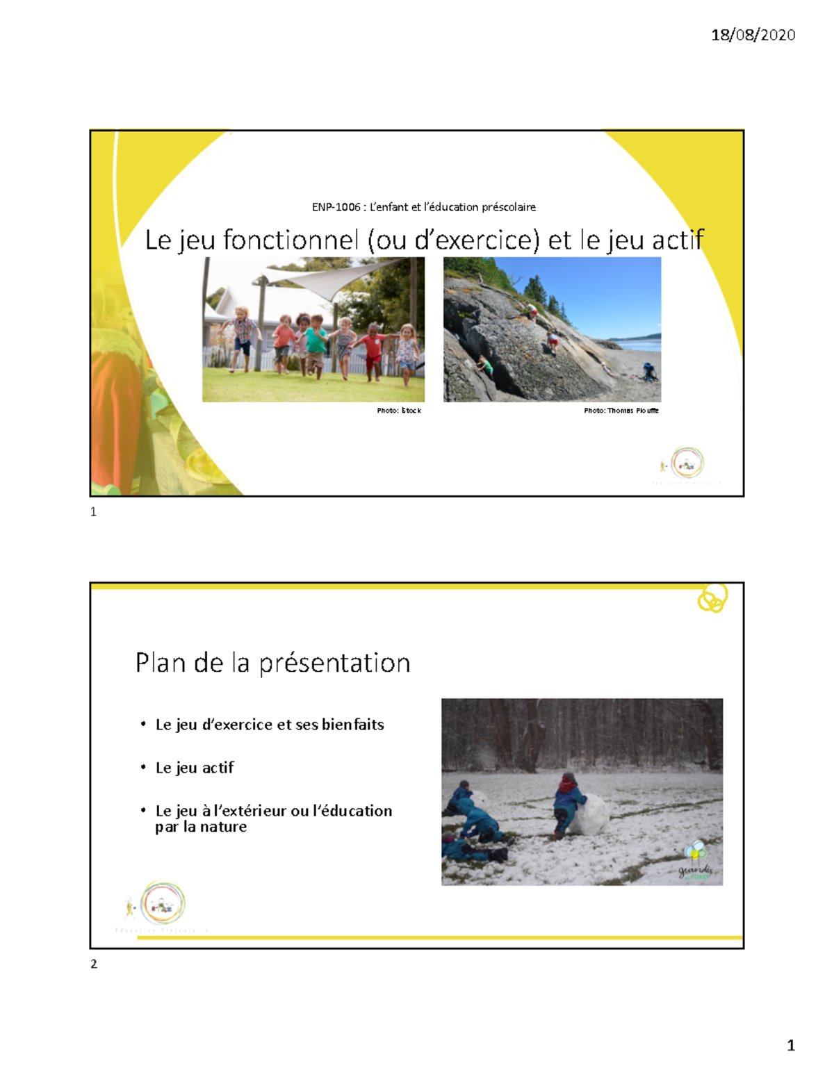 Le jeu d'exercice - ENP-1006 VF(2 diapos par page) - Le jeu fonctionnel ...