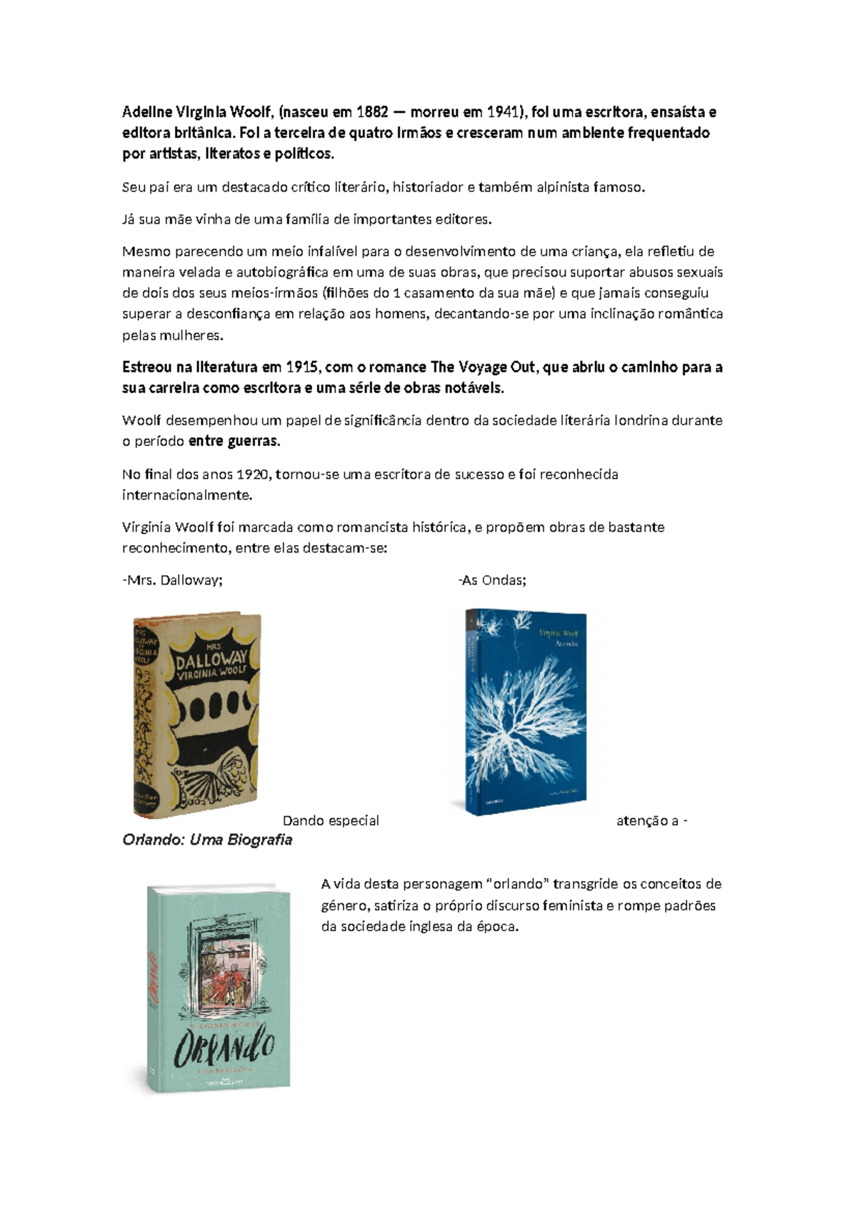 Adeline Virginia Woolf- apresentação de português - Adeline Virginia ...