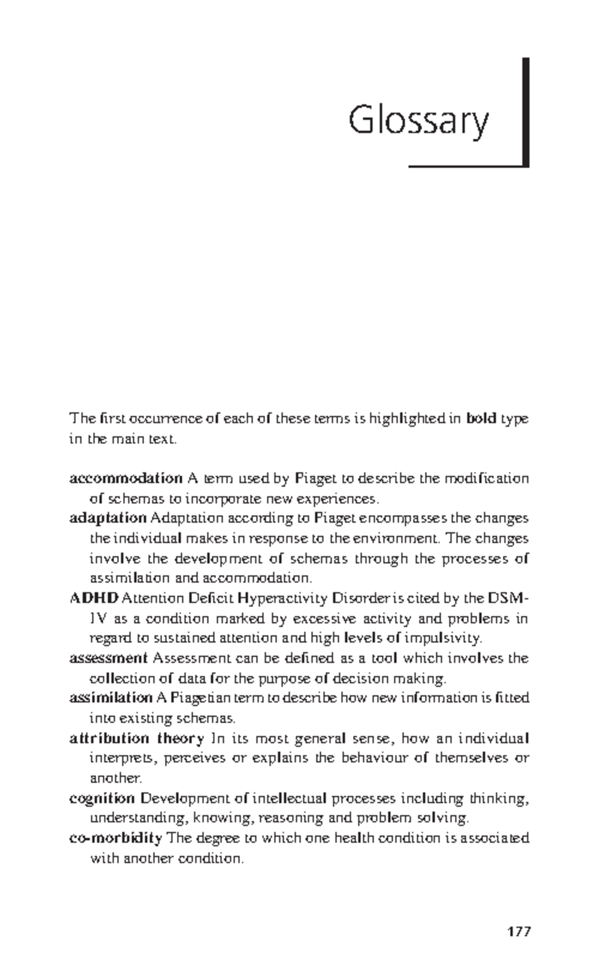 Psychology and education routledge modular psychology part 23 - Glossary The first occurrence of ...