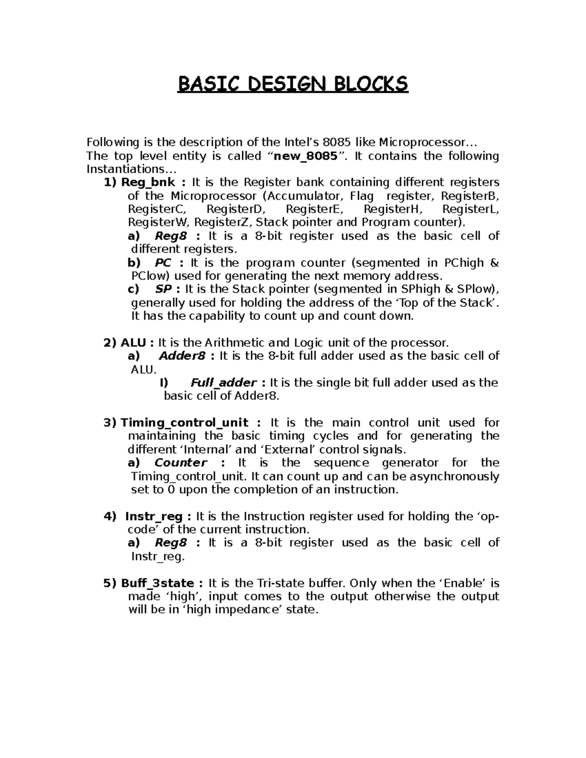 Basic Design Blocks 1 - BASIC DESIGN BLOCKS Following is the ...