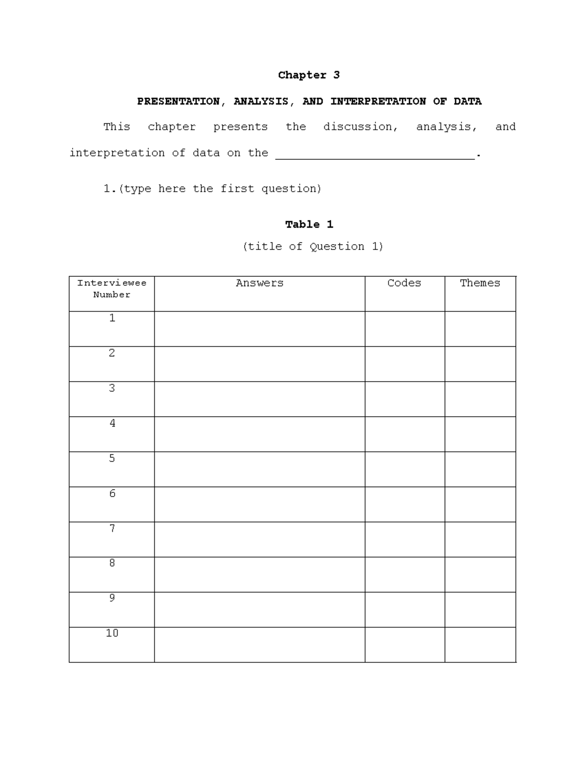 Chapter-3 - unknown - Chapter 3 PRESENTATION, ANALYSIS, AND ...