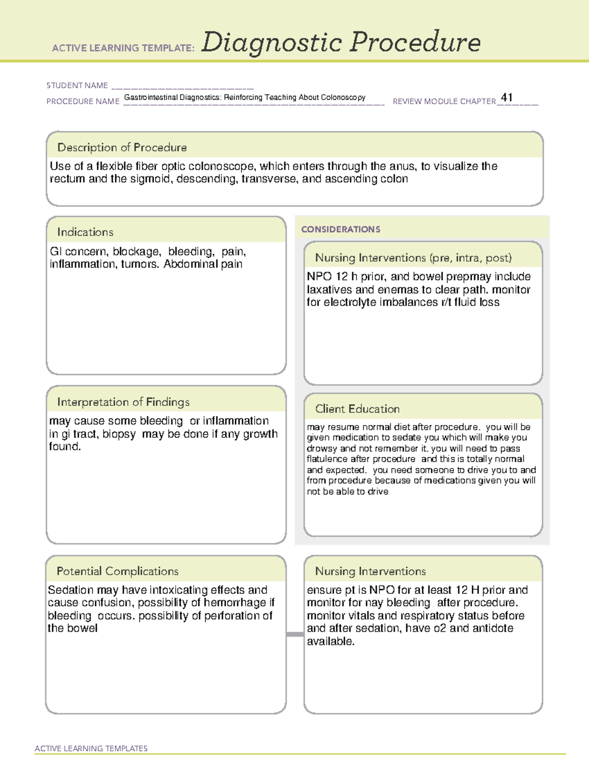 ATI template appendectomy anatomy skill learning - Nurs 201 - ACTIVE ...