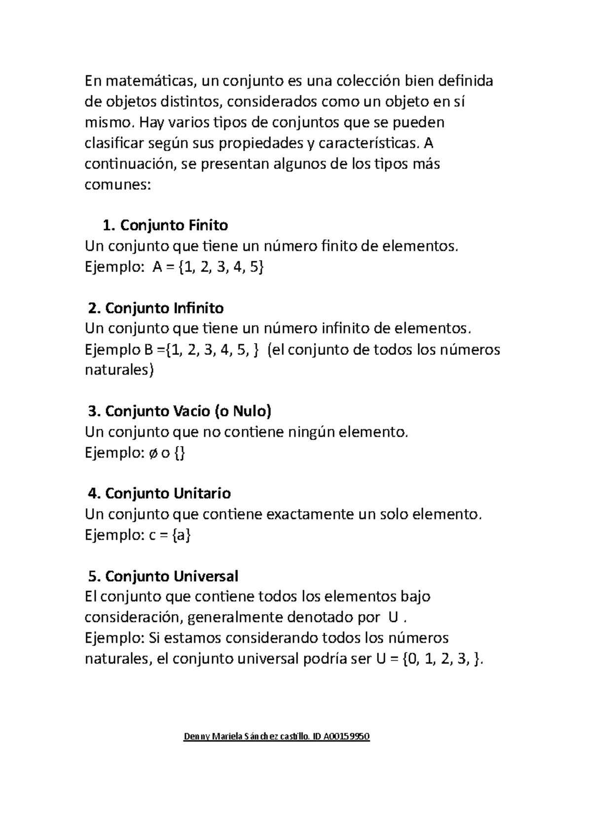 Matemáticas básica 1unidad 2 actividad 2 - En matemáticas, un conjunto ...
