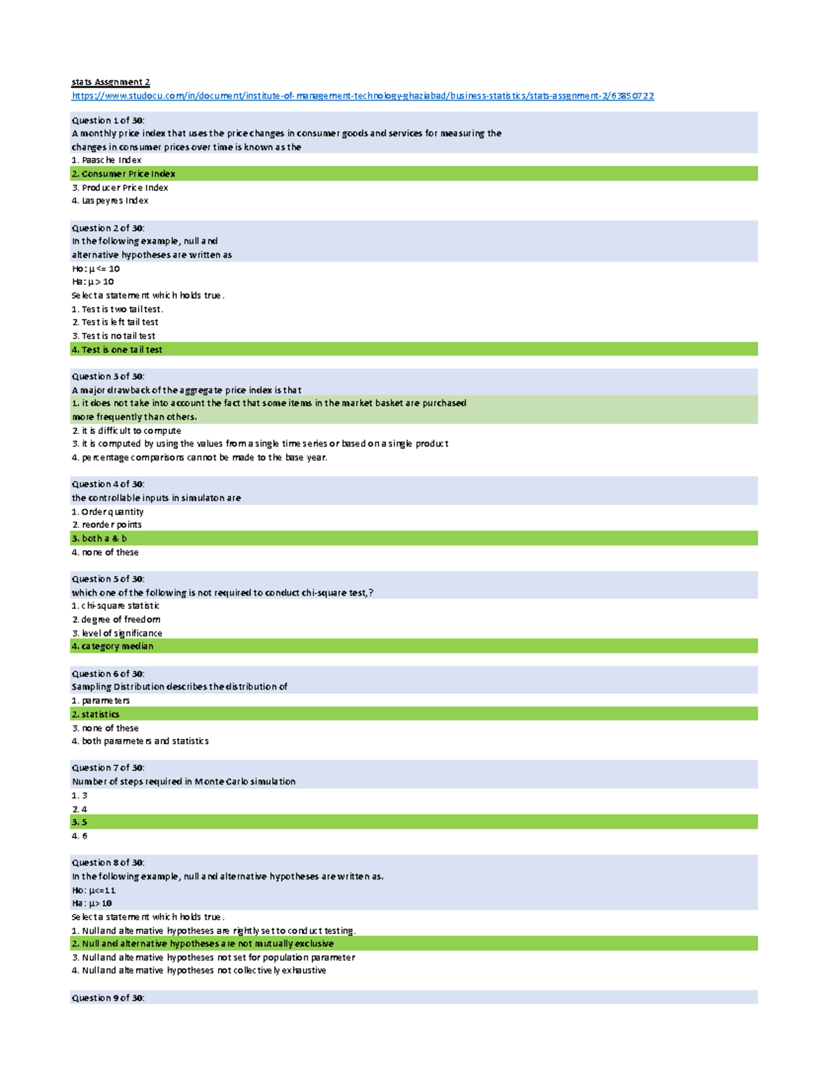 Business Statistics Assignment-2 OPMC001 - stats Assgnment 2 - Studocu