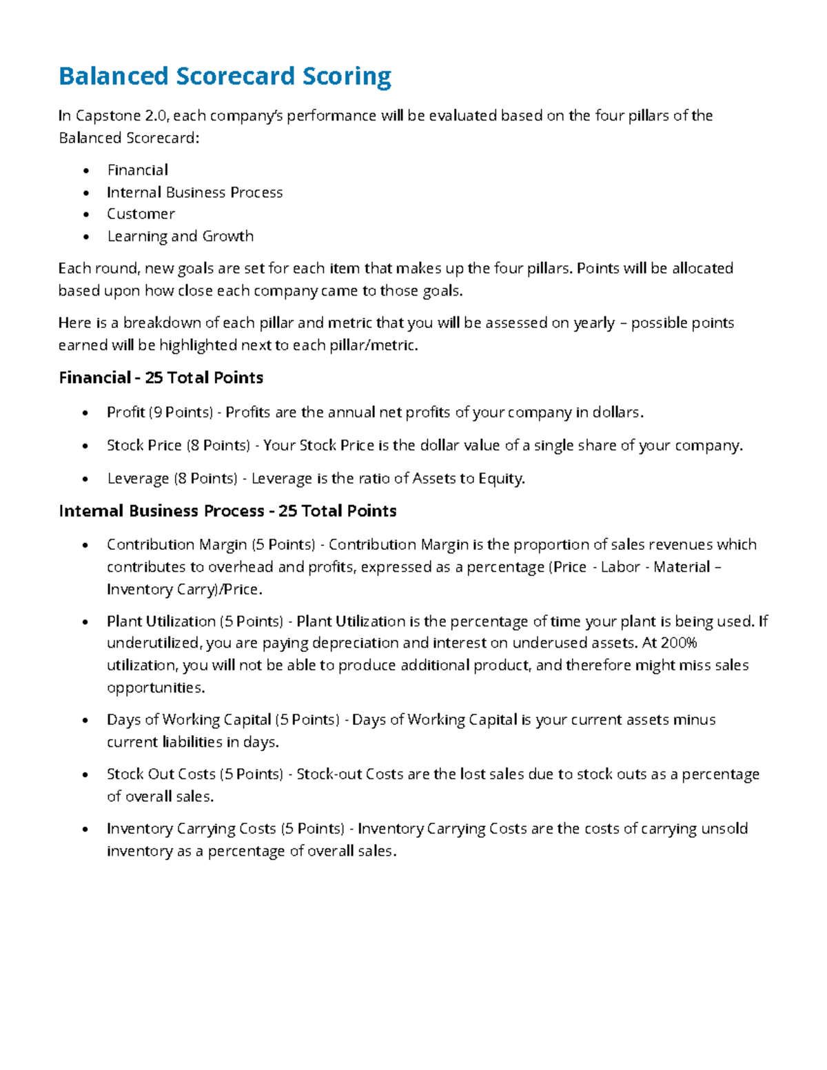 Balanced Scorecard sustainability - Balanced Scorecard Scoring In ...