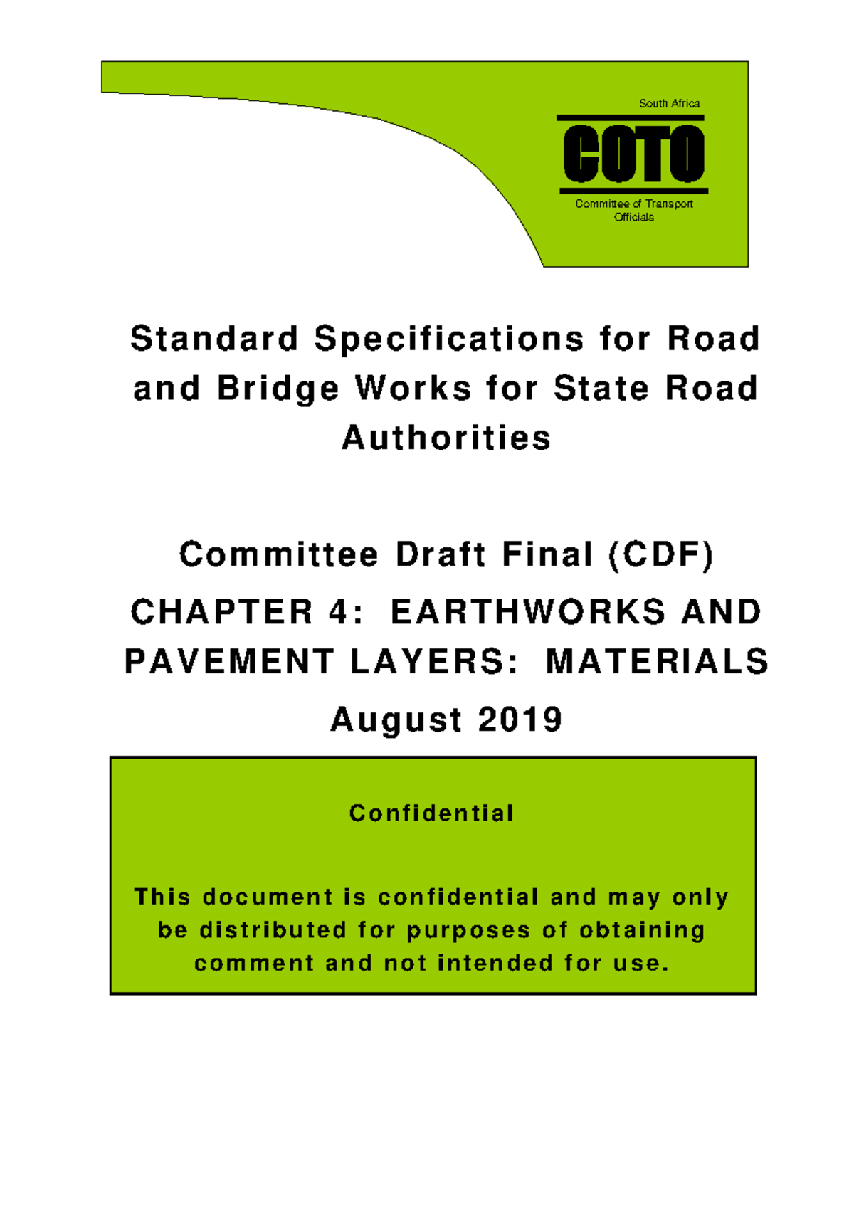 Chapter 4 Earthworks Pavement Layers Materials CDF Aug 2019 - Standard ...