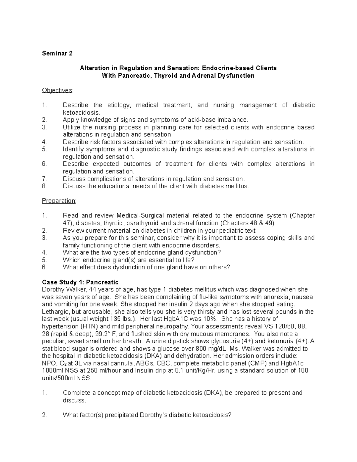 211 Seminar 2 regulation - Seminar 2 Alteration in Regulation and ...