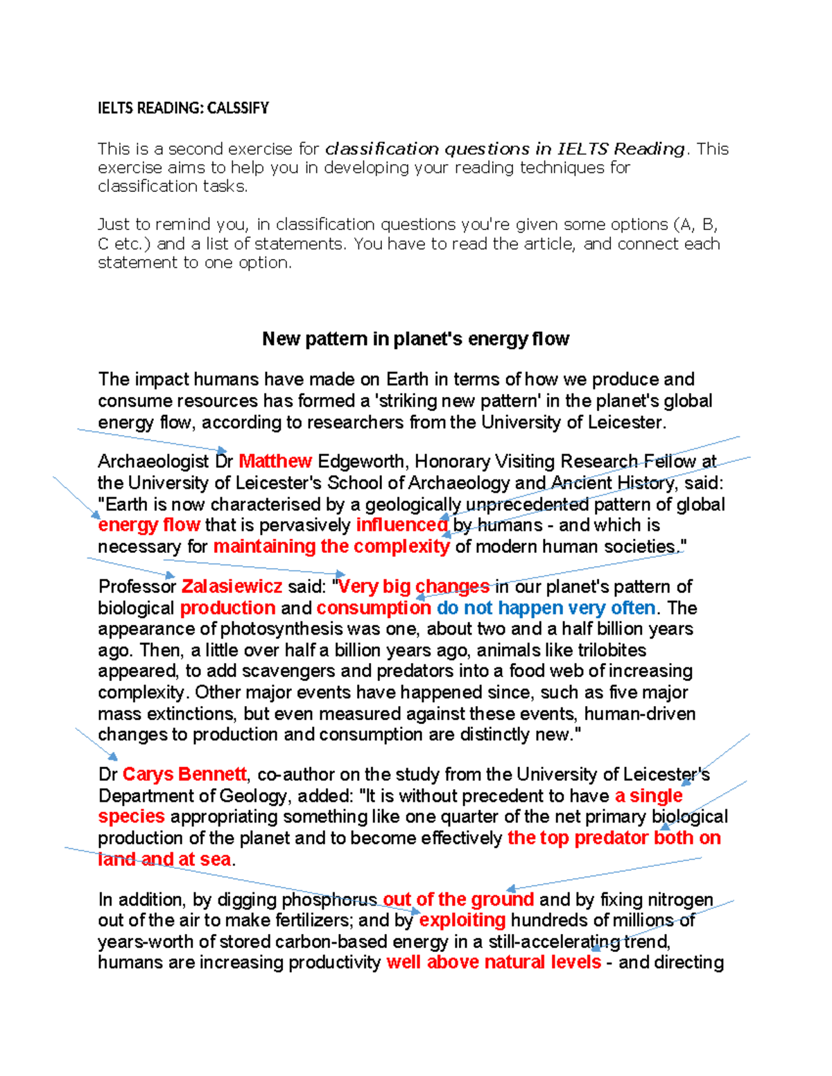 Ielts Reading Classification 2 - IELTS READING: CALSSIFY This is a ...