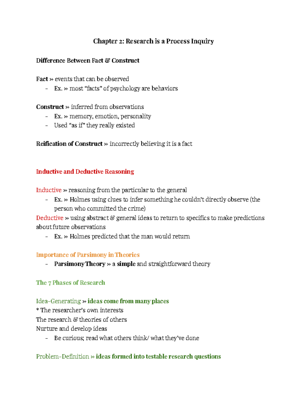 Experimental Psychology Chapter 2 Notes - Chapter 2: Research is a ...