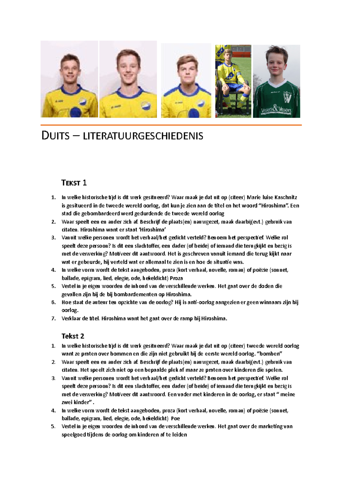 Literatuurgeschiedenis du - DUITS – LITERATUURGESCHIEDENIS TEKST 1 In ...