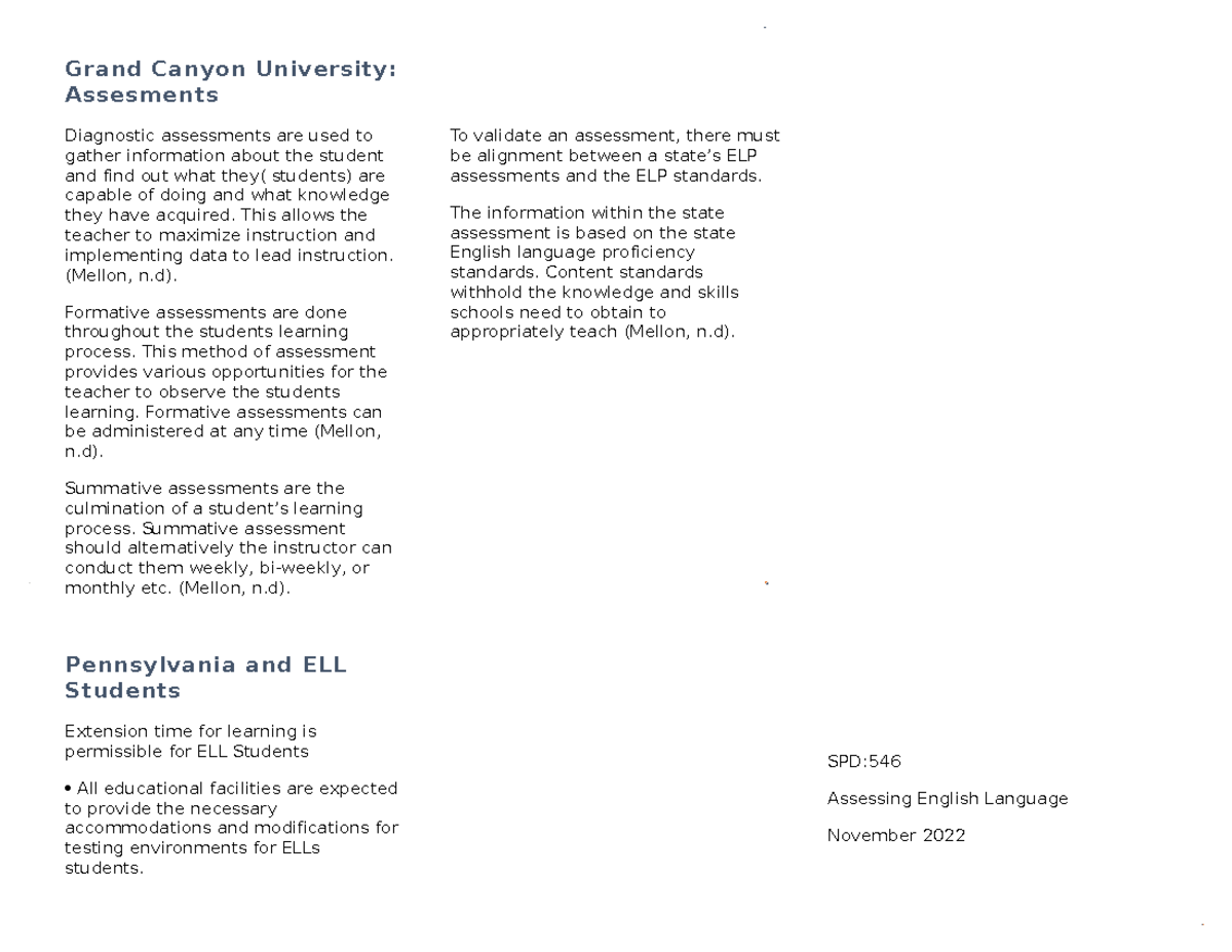 Assesing english - powepoint 4th week assignment - Grand Canyon ...