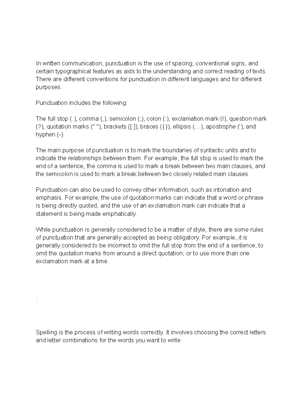 ENGL131 course outline - In written communication, punctuation is the ...