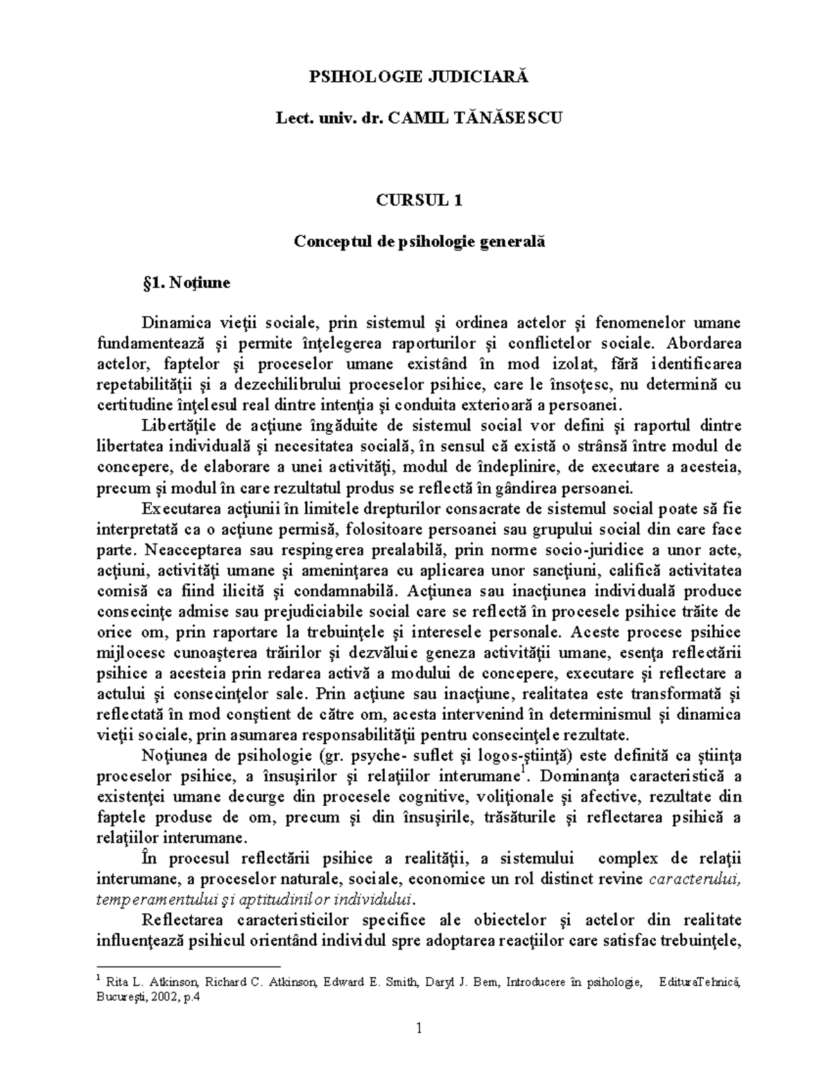 D 2 N211 Psihologie judiciara Tanasescu Camil - PSIHOLOGIE JUDICIARĂ ...