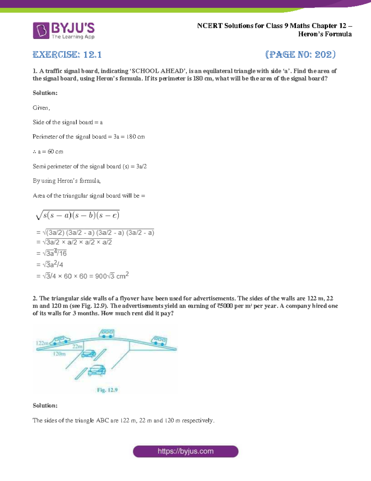 Ncert-Solutions-for-Class-9-Maths-Chapter-12-Herons-Formula - Heron’s ...