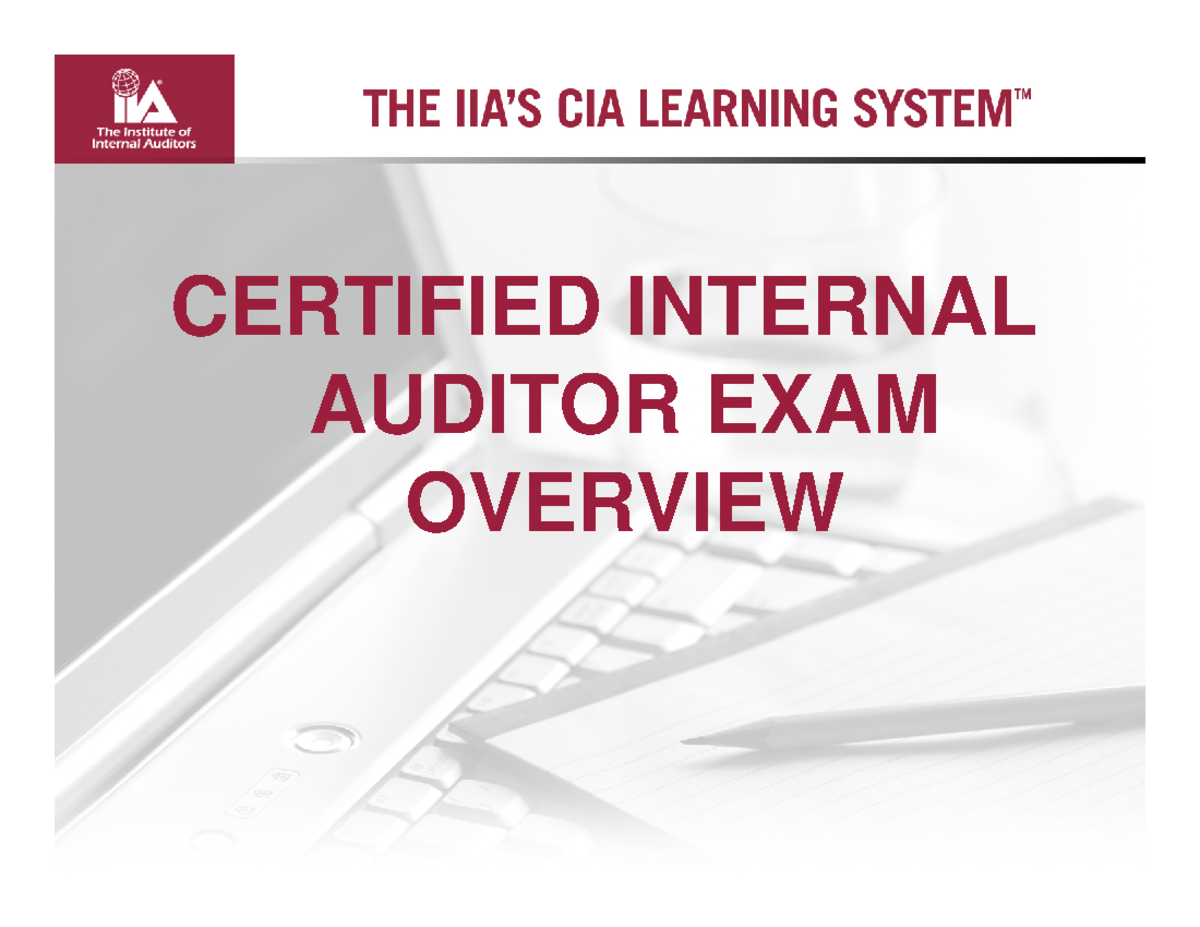 CIAExam 1 - Internal audit - CERTIFIED INTERNALCERTIFIED ...