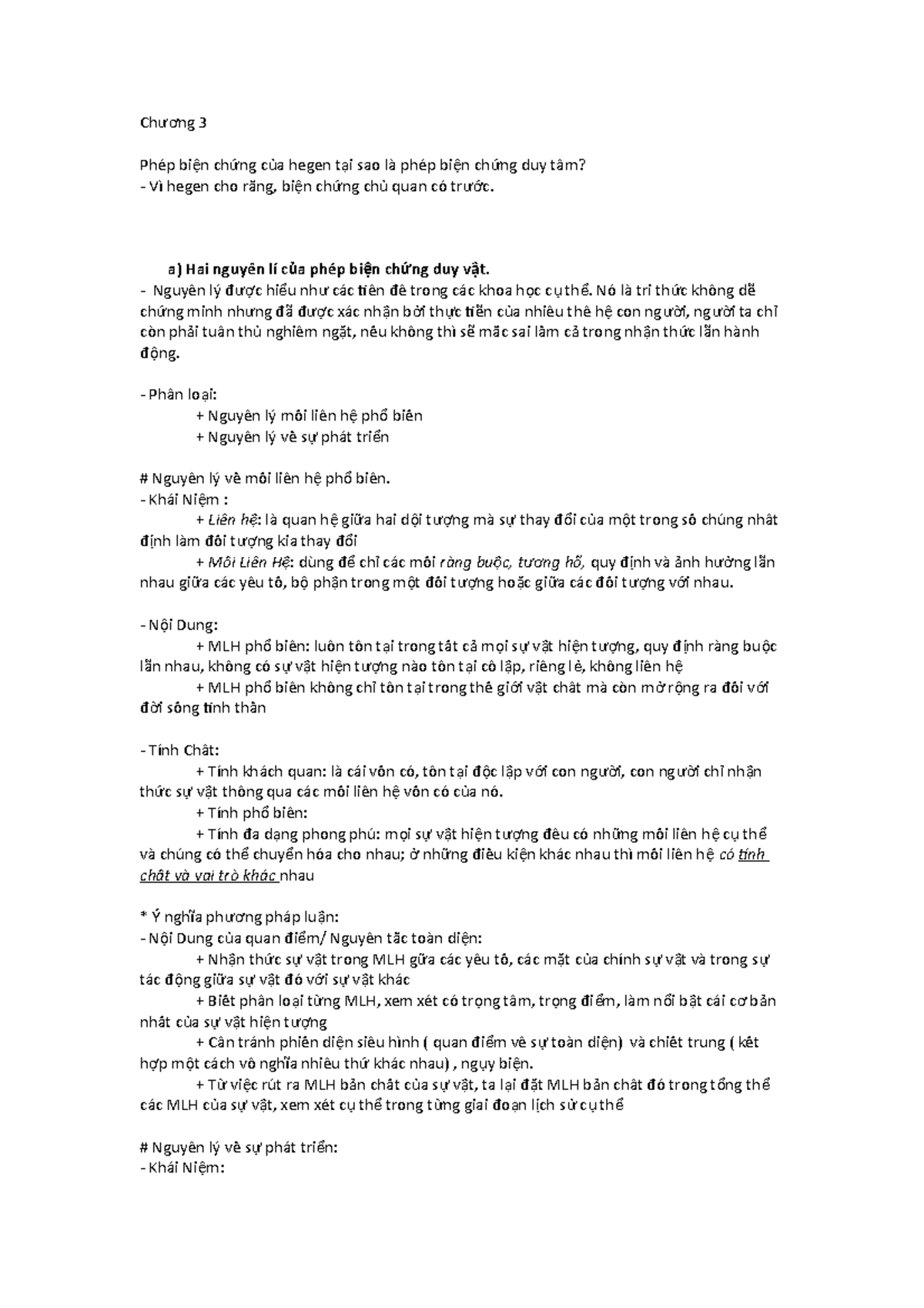 Chương 2 triết học mác lê nin - Chương 3 Phép bi n ch ng c a hegen t i sao là phép bi n ch ng ...