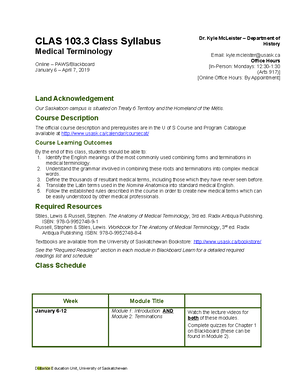 CLAS 103 Cheat Sheet - terminations - CLAS 103 Cheat Sheet Chapter 1 ...