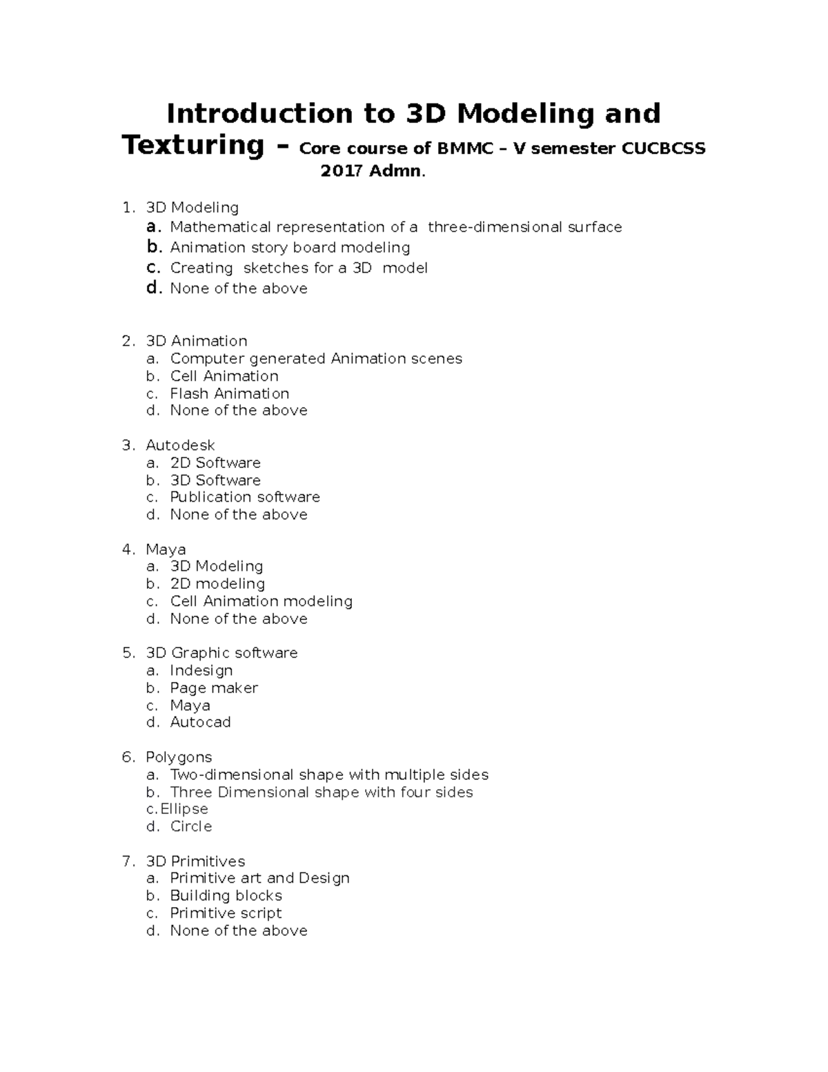 Introduction to 3D Modeling - Animation story board modeling c ...