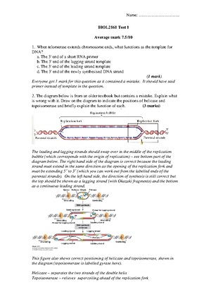 Tutorial work - 8 - Genes: replication and expression - biol2161 ...