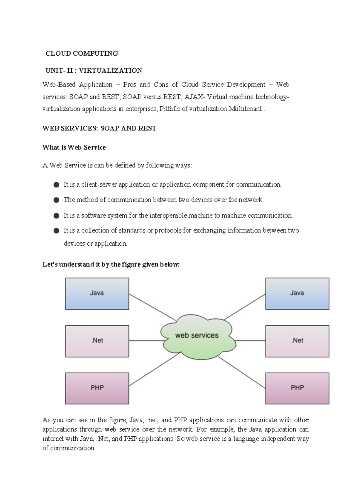 UNIT 2 -WEB Services AND AJAX-1 - CLOUD COMPUTING UNIT- II ...