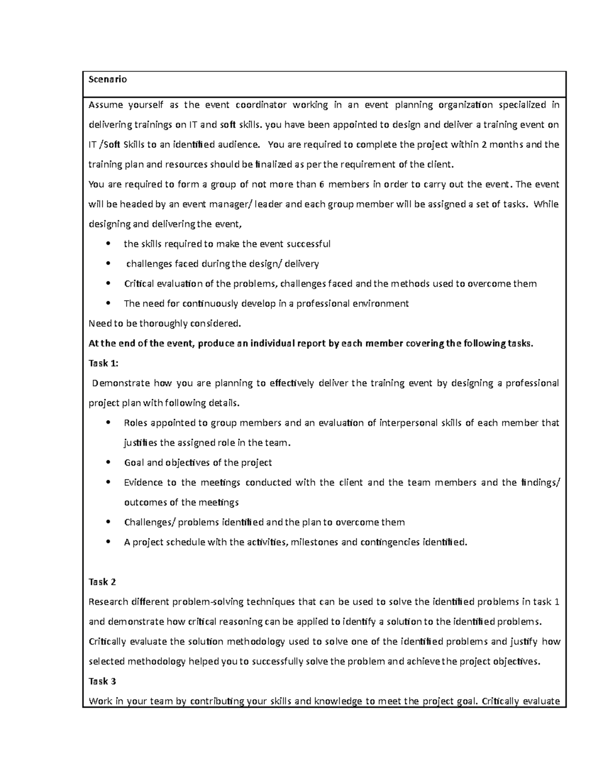 Scenario - Networking - Scenario Assume yourself as the event ...