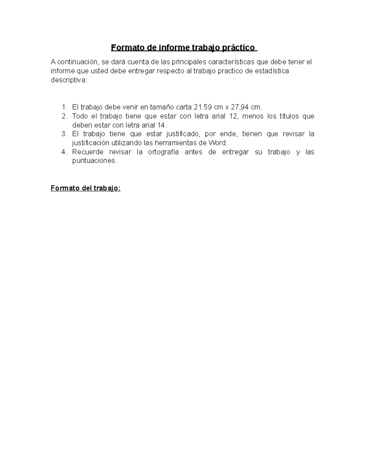 Formato de informe trabajo práctico - Formato de informe trabajo ...